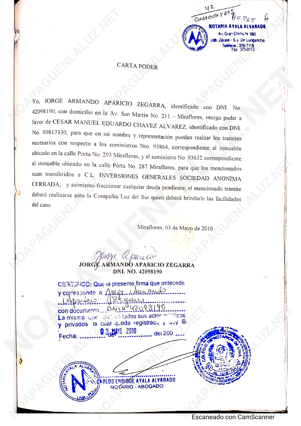 Proceso penal por delito contra la fe pública: Carta poder legalizada ...